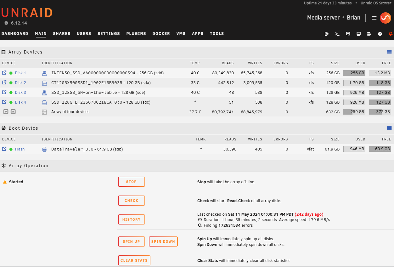 Benötige Hilfe beim SSD Array einstellen (eine SSD voll, rest leer - trotzdem "kein ...
